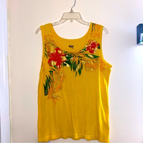 Basic Editions | Tops | Basic Editions Yellow Tank Size Xl | Poshmark